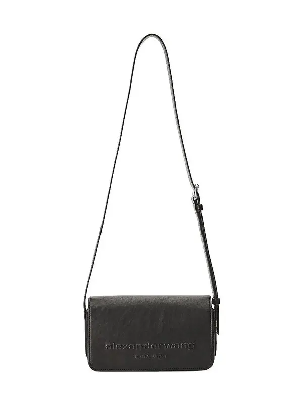 Alexander Wang Punch Flap Leather Crossbody - Black
