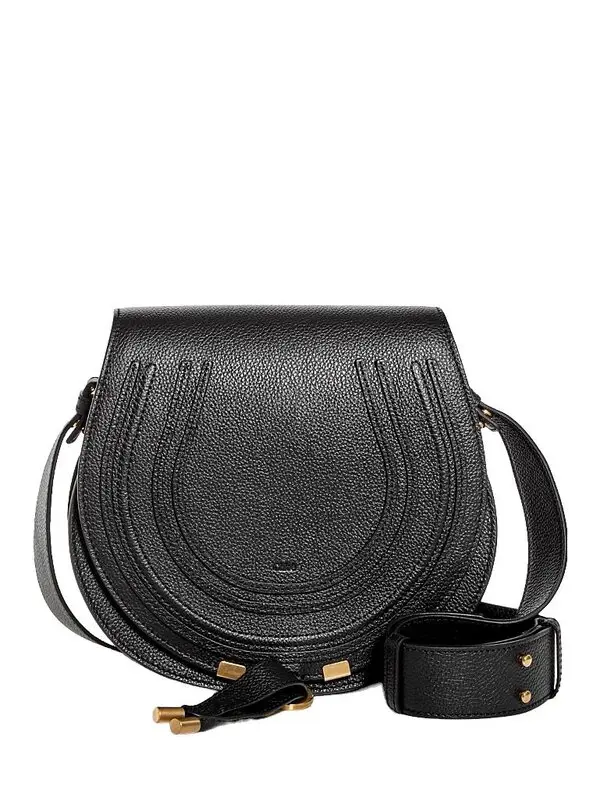 Chloé Marcie Leather Saddle Bag - Black