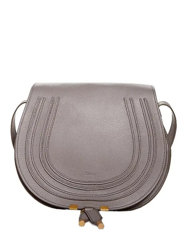 Chloé Marcie Leather Saddle Bag - Cashmere Gray