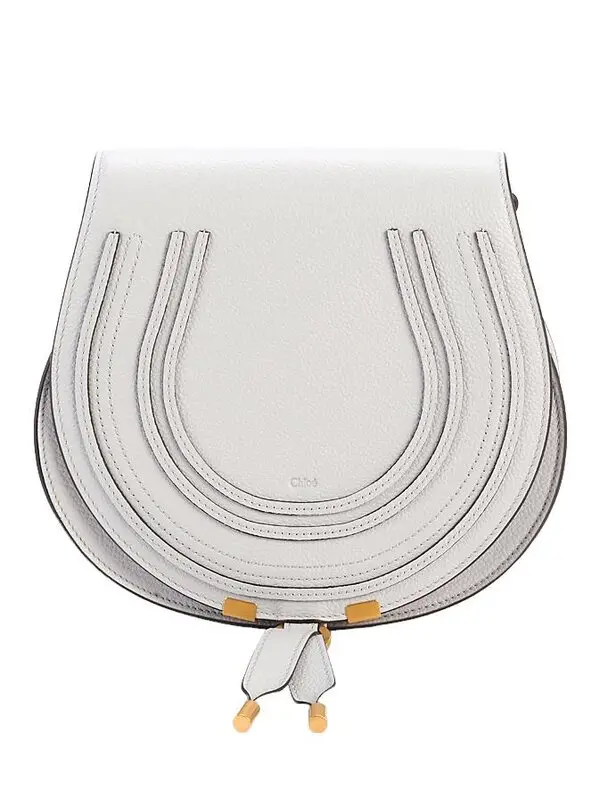 Chloé Marcie Leather Saddle Bag - Light Cloud
