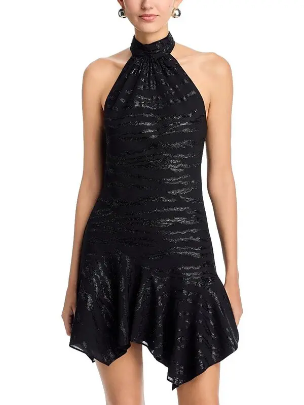 Ramy Brook Nari Halter Minidress - Black Lure