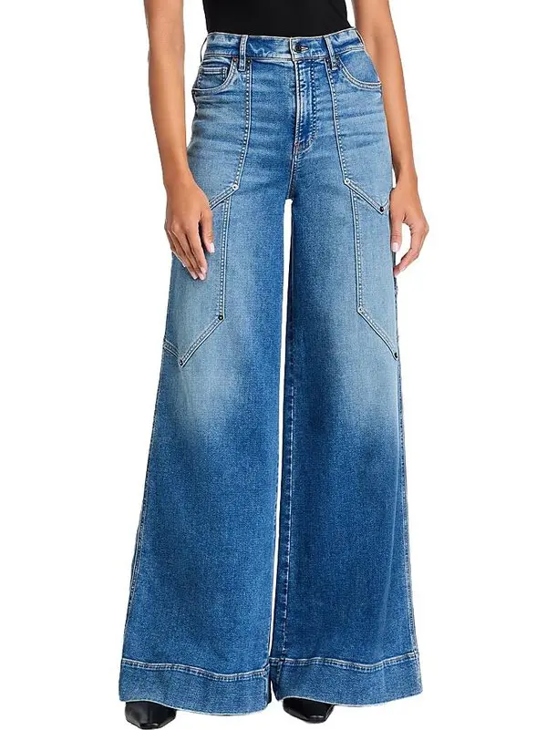 Veronica Beard Freddy High-rise Wide Leg Jeans - Ripple Haze