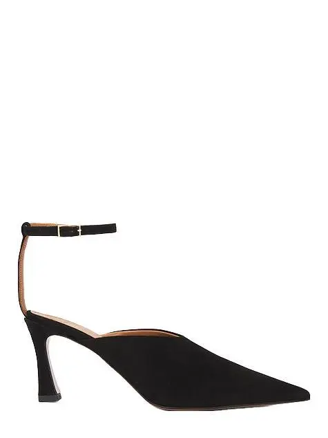 ATP ATELIER Pointed Toe Ankle Strap Heels - Black