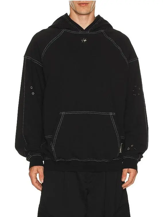UPRISERS Floral Eyelet Hoodie - Black