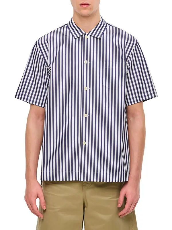 Sacai Short-sleeve Cotton Shirt - Blue