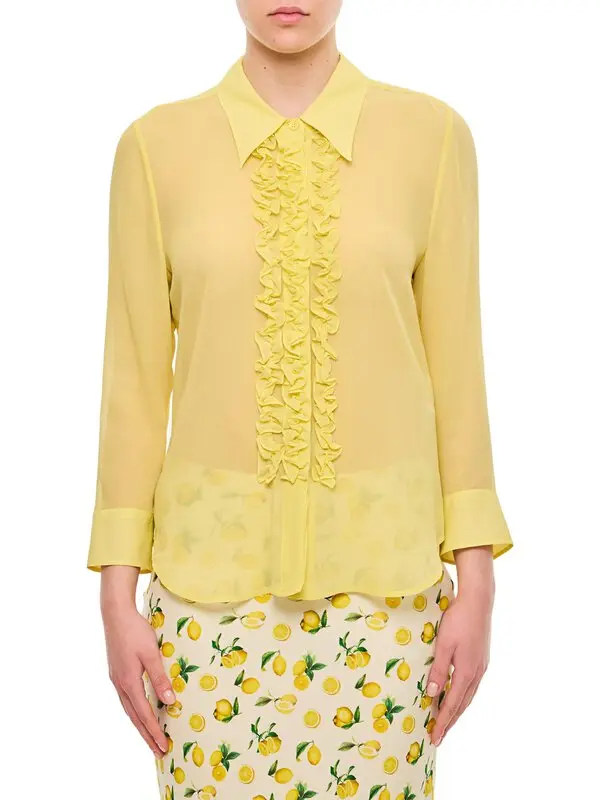 Stella McCartney Slim Shirt With Ruching - Yellow