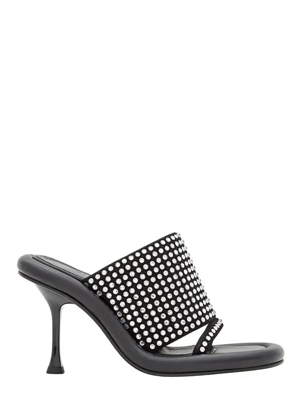 JW Anderson 90mm Bumper Strass Mules - Black