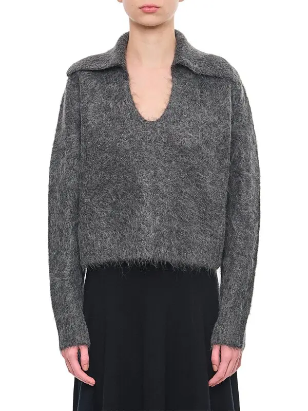 Loulou De Saison Ambrose V-neck Sweater - Grey