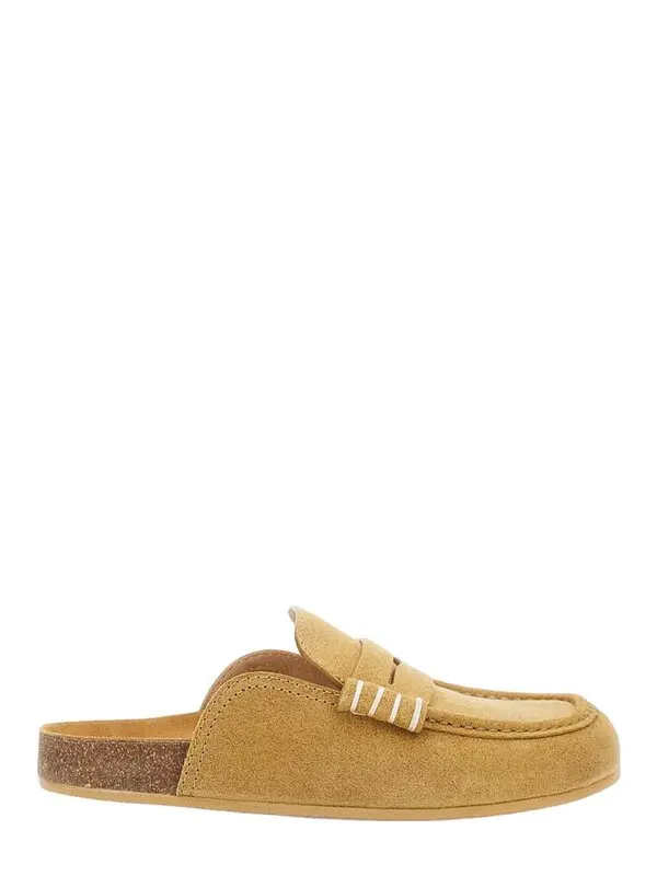 JW Anderson Stitch Suede Mules - Yellow