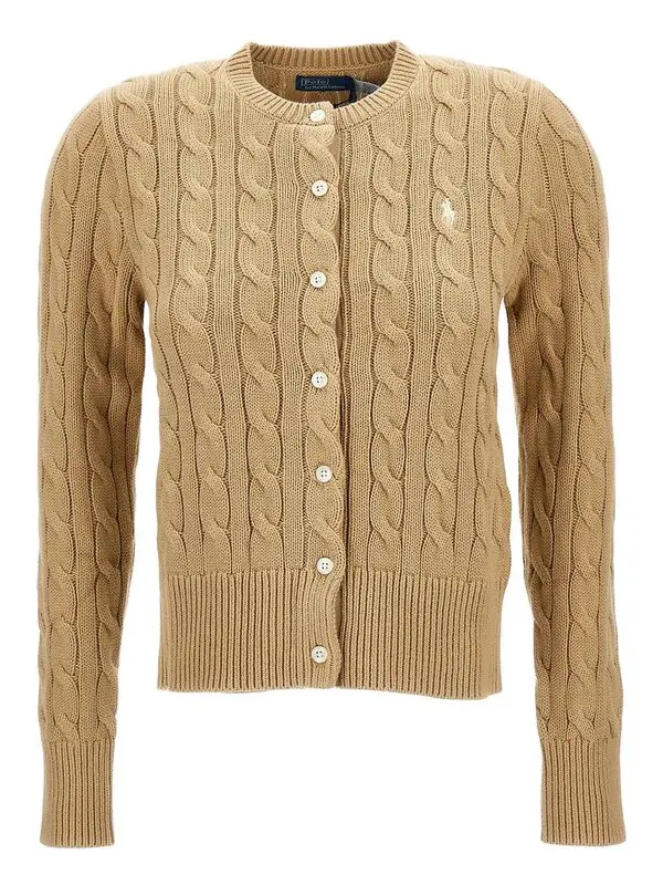 Polo Ralph Lauren Cable Knit Cotton Cardigan - Beige