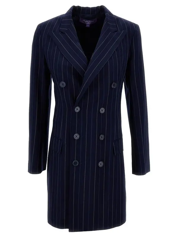 Ralph Lauren Camden Pinstripe Midi Dress - Blue