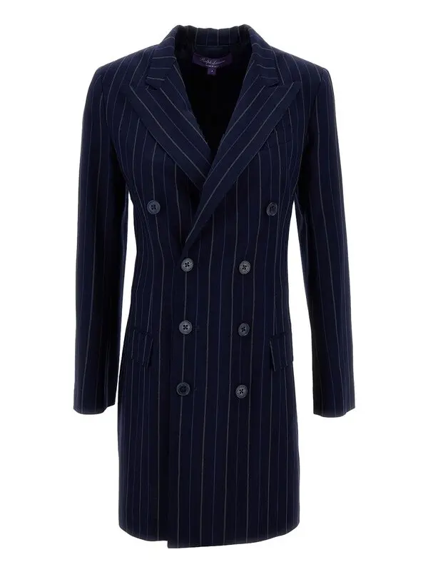 Ralph Lauren Camden Pinstripe Midi Dress - Blue