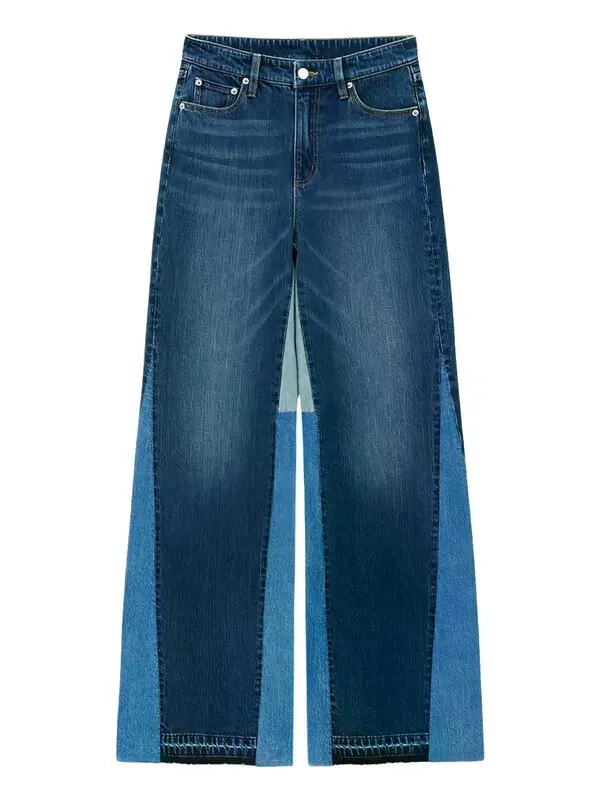 HEY JOANIE Shadow Split Wide Leg Jeans - Blue