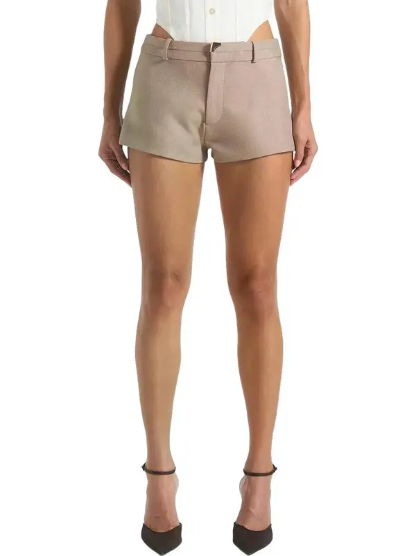 Manière De Voir Belt Loops Tailored Mini Shorts - Neutrals
