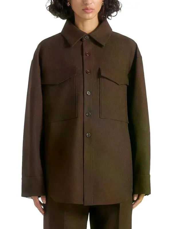 Manière De Voir Joy Chest-pocket Shirt - Brown
