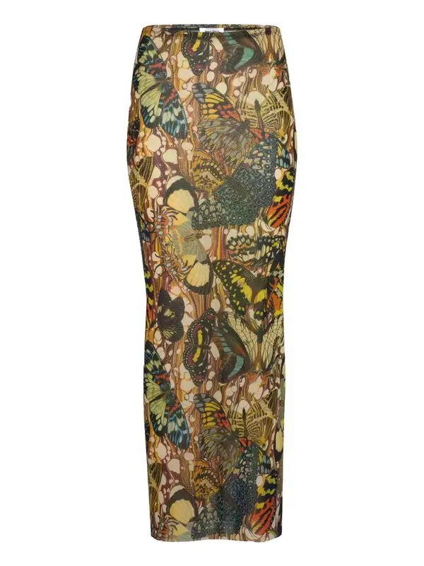 Jean Paul Gaultier Printed Maxi Skirt - Neutrals