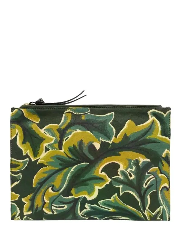 INOUI EDITIONS Leaf-print Clutch - Green
