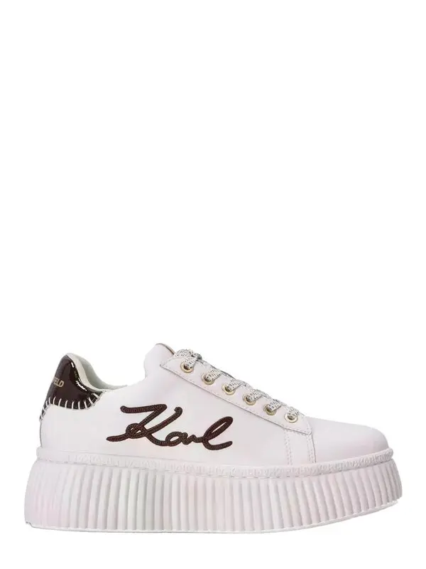 Karl Lagerfeld Logo Platform Sneakers - White