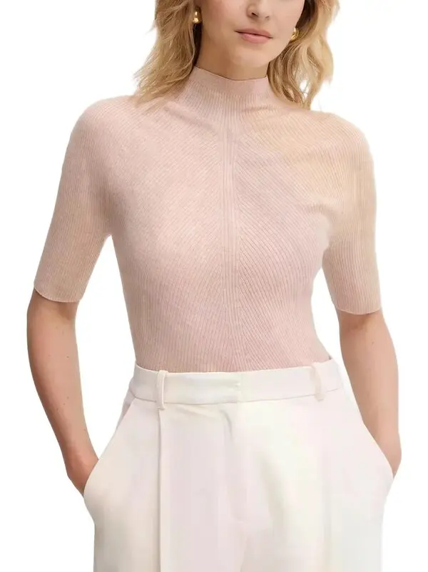 BOSS Ribbed Knit Top - Pink