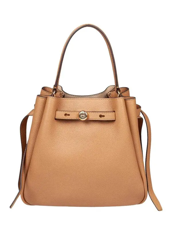 Tory Burch Hammered Leather Bucket Bag - Tiramisu