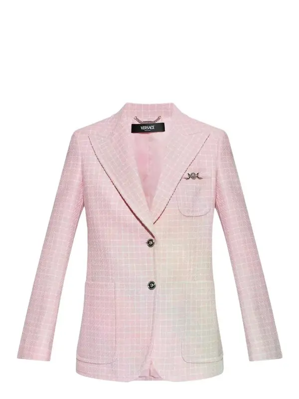 Versace Check-patterned Blazer - Pink