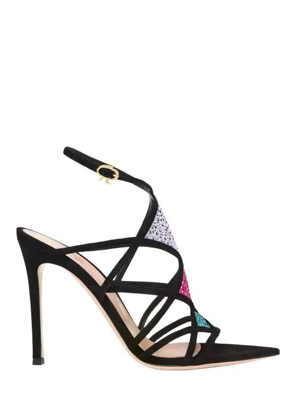 GIANVITO ROSSI 105mm Embellished-strap Sandals - Black