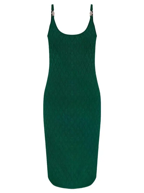 Versace Embellished-strap Midi Dress - Green