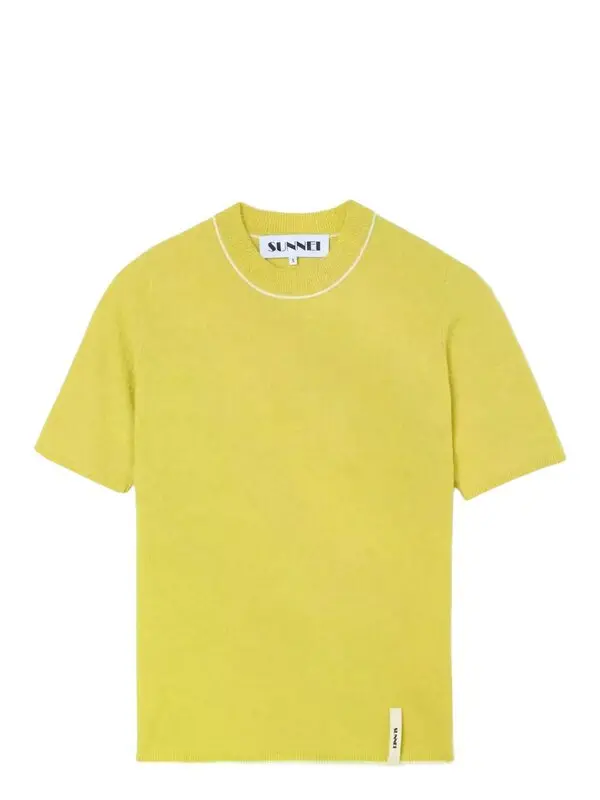 Sunnei Short-sleeve Knit T-shirt - Yellow