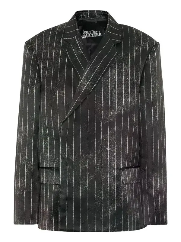 Jean Paul Gaultier Pinstripe Jacket - Black