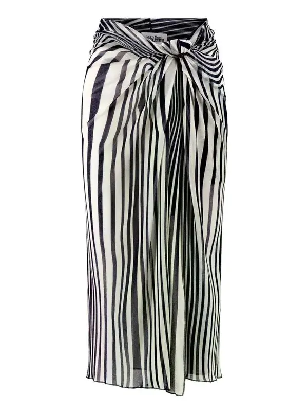 Jean Paul Gaultier Le Paréo Striped Morphing Body Skirt - White