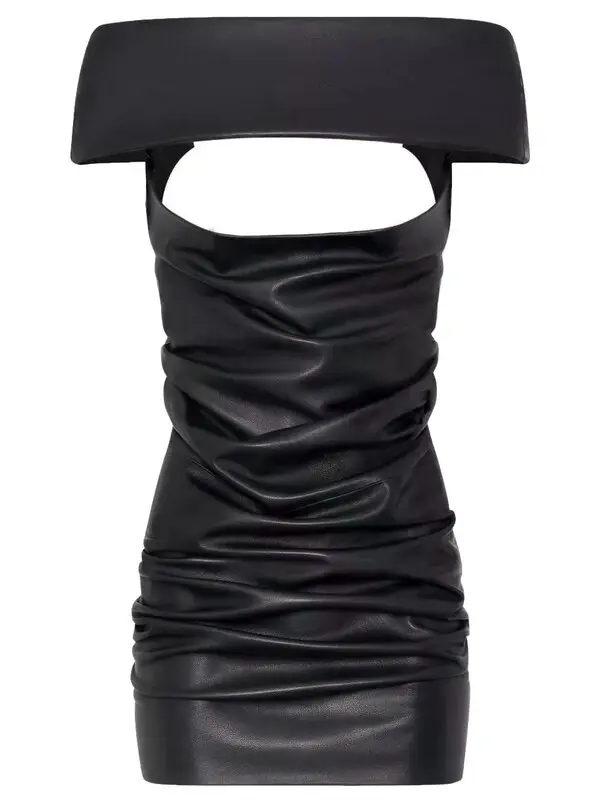 Jean Paul Gaultier Leather Mini Dress - Black