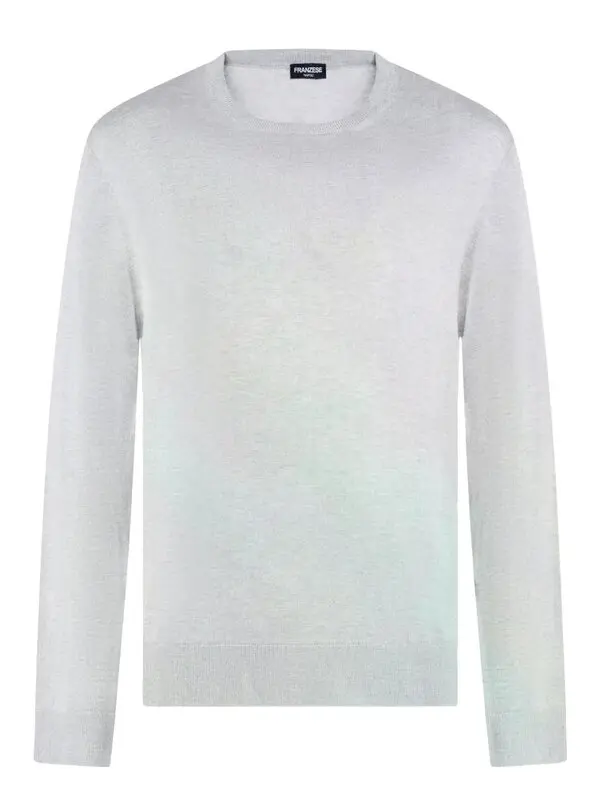 FRANZESE COLLECTION Ribbed Crew-neck Sweater - Grey