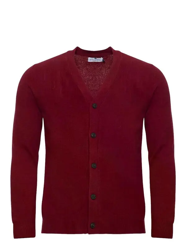 LOJA DAS MEIAS Button V-neck Cardigan - Red