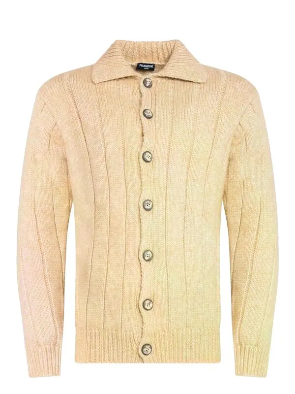 FRANZESE COLLECTION Ribbed Knit Cardigan - Neutrals