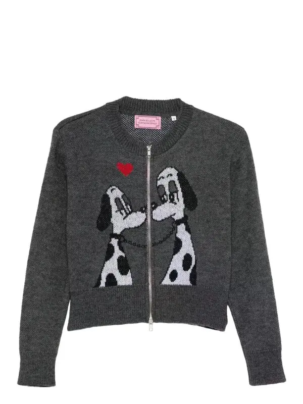 CARNE BOLLENTE X Olga Goose Candle Lady Meets Tramp Cardigan - Grey