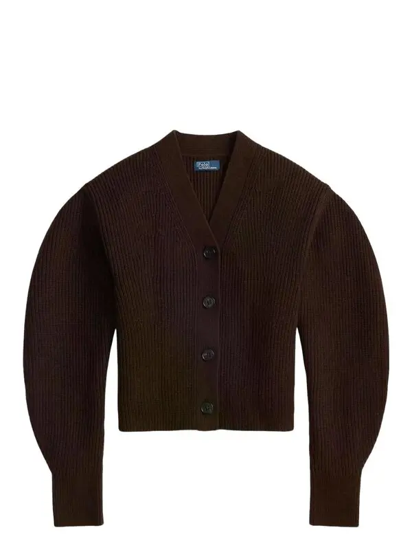 Polo Ralph Lauren Ribbed V-neck Cardigan - Brown