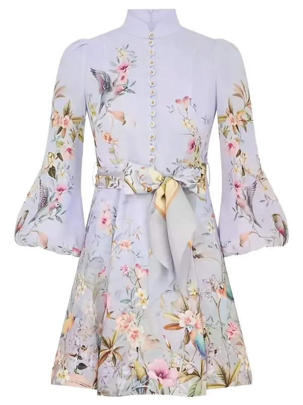 Zimmermann Rebellion Floral Mini Dress - Blue