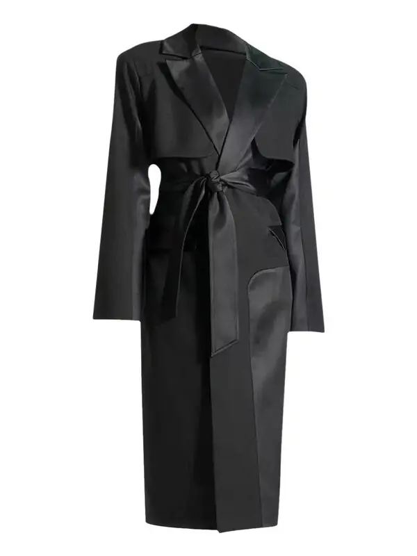 Manière De Voir Ilonat Belted Tailored Trench Coat - Black