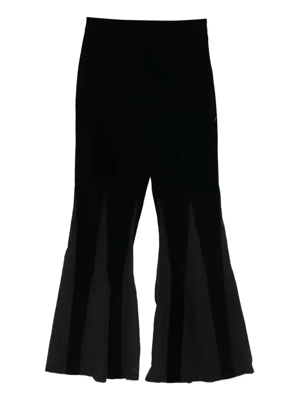 NEVER FULLY DRESSED Velvet Flared Trousers - Black