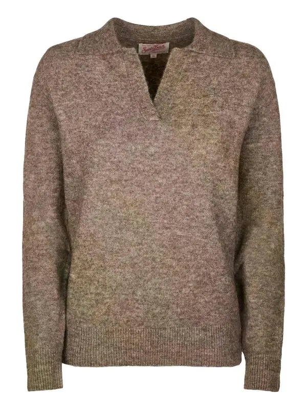 MC2 SAINT BARTH V-neck Knitted Sweater - Brown