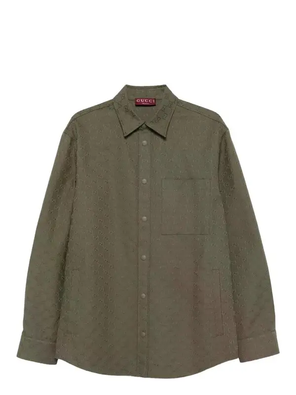 Gucci Monogram-embossed Shirt - Green