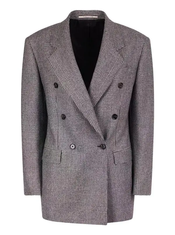 Tagliatore Double-breasted Check Jacket - Grey