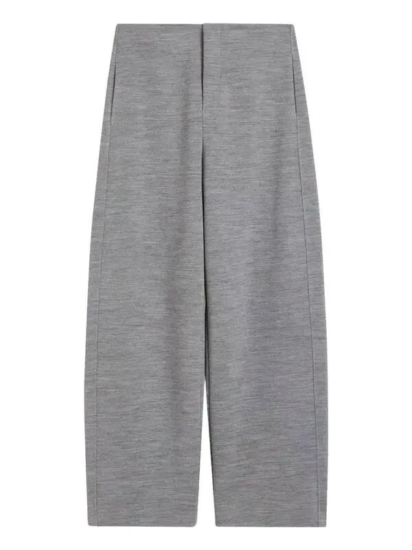 Max Mara Stitch-detail Cropped Trousers With Side-pockets - Grey