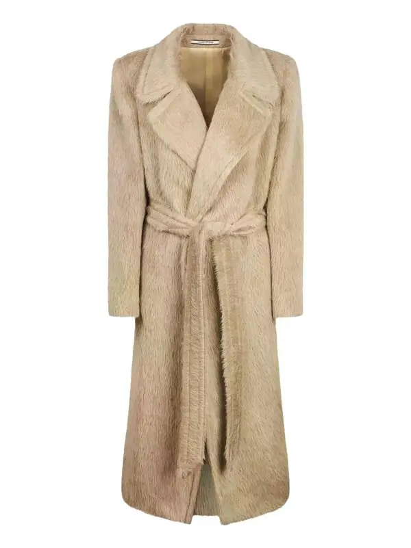Tagliatore Belted Notched Lapel Coat - Neutrals