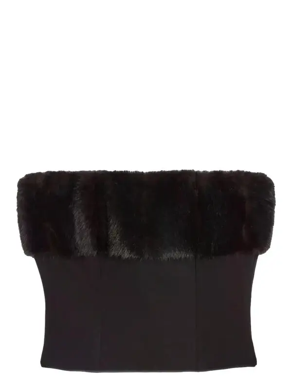 Apparis Ivy Faux-fur Tube Top - Black