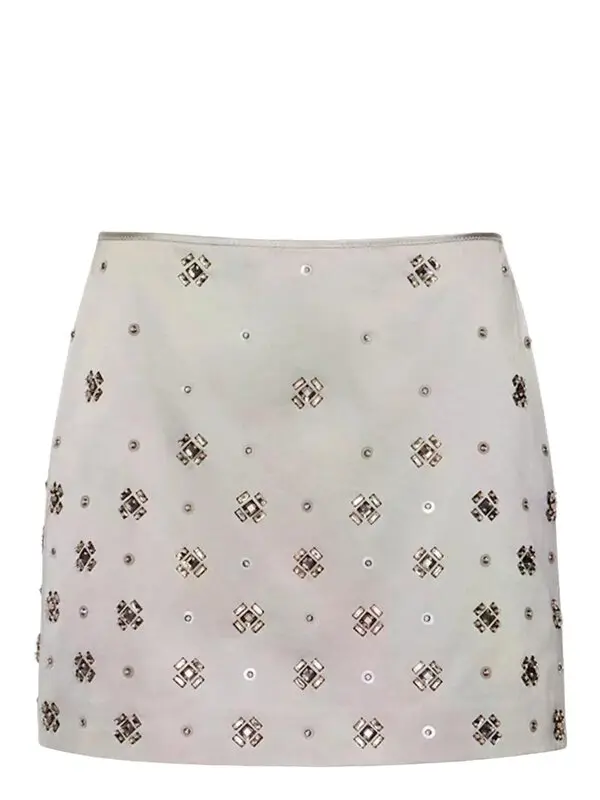 Veronica Beard Olenna Embellished Mini Skirt - Grey