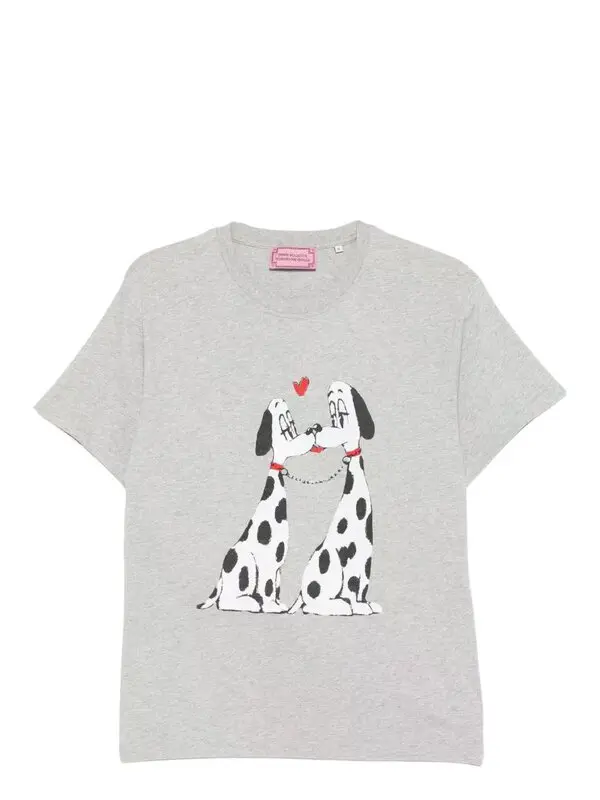 CARNE BOLLENTE X Olga Goose Candle The Pooch Smooch Graphic T-shirt - Grey