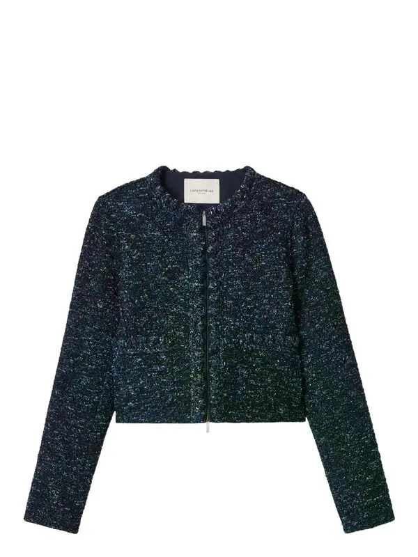 Lafayette 148 New York Cosmos Bouclé Tweed Jacket - Blue