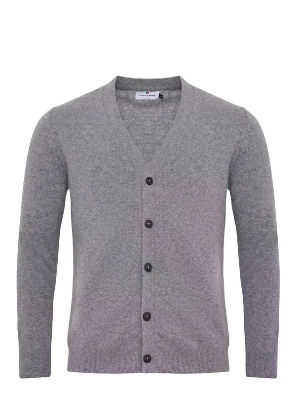 LOJA DAS MEIAS Button V-neck Cardigan - Grey
