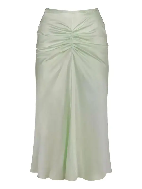 Victoria Beckham Gathering Midi Skirt - Green